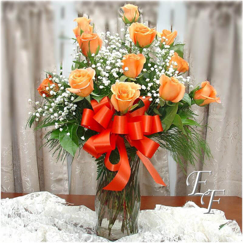 Orange Roses EF-132 - Essex Florist